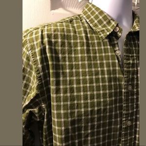 Express | Shirts | Express Plaid Button Down Shirt Green White | Poshmark